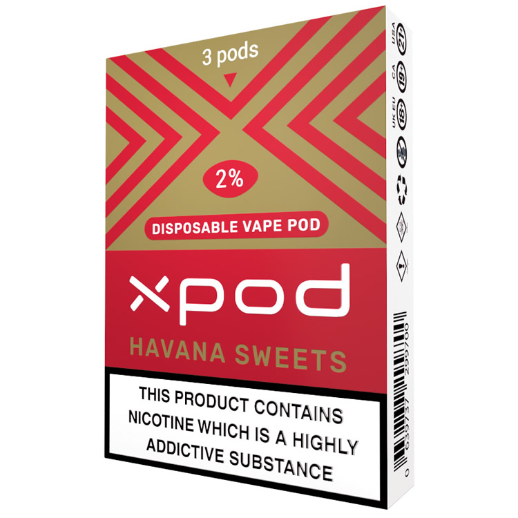 XPOD Disposable Vape POD | Havana Sweets Tobacco Tri-Pack | ePuffer Vape