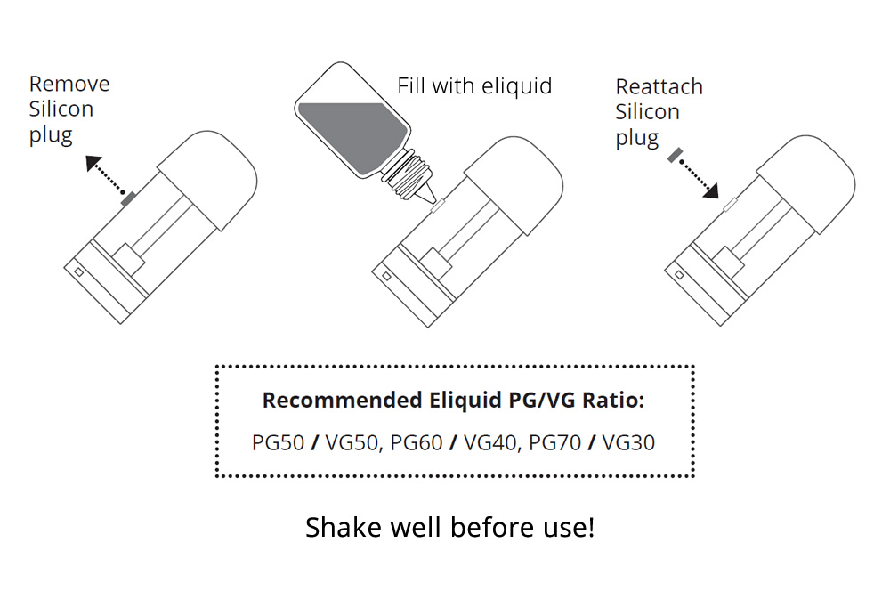 XPOD Pearl White Blank Refillable Open system Vape Pods